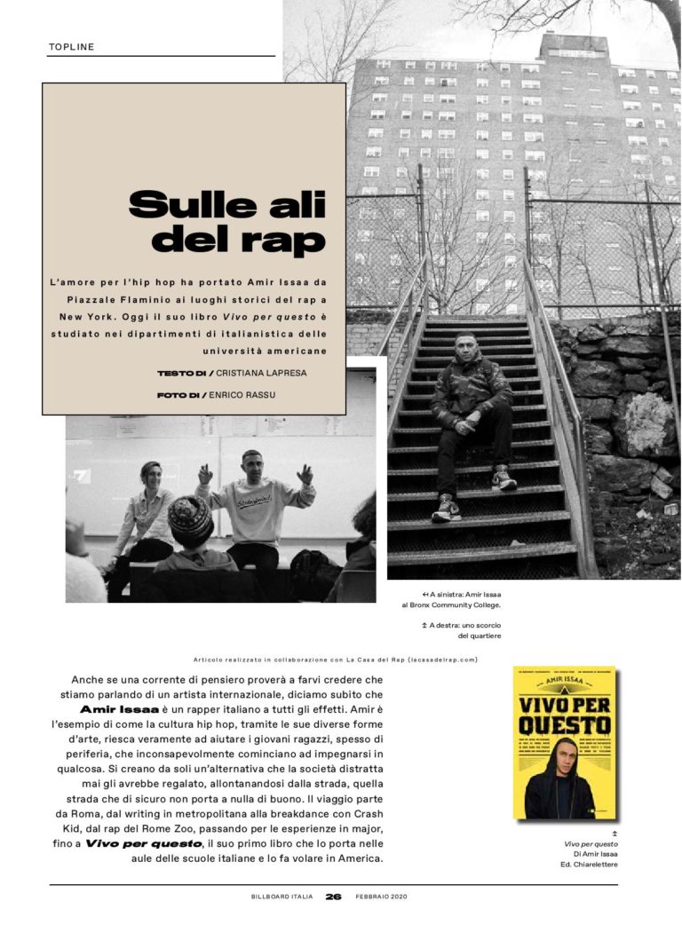 Amir Issaa su Billboard Italia - (intervista) - amirissaa.com